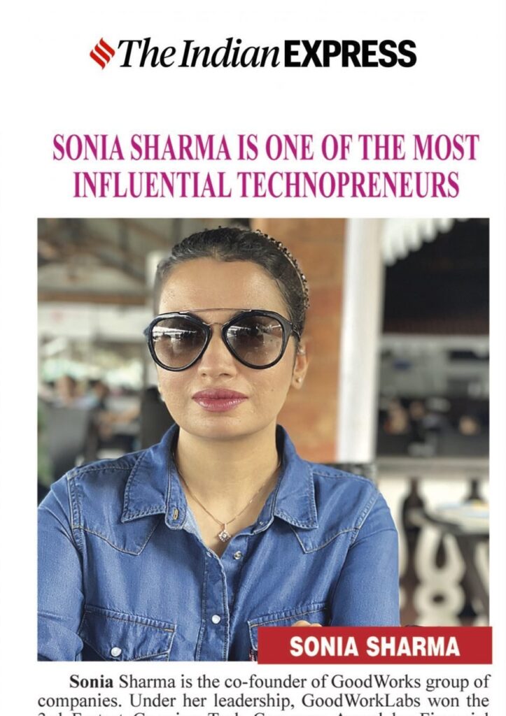 Sonia Sharma - CEO & Co-Founder of GoodWorkLabs Got Featured in Indian ...